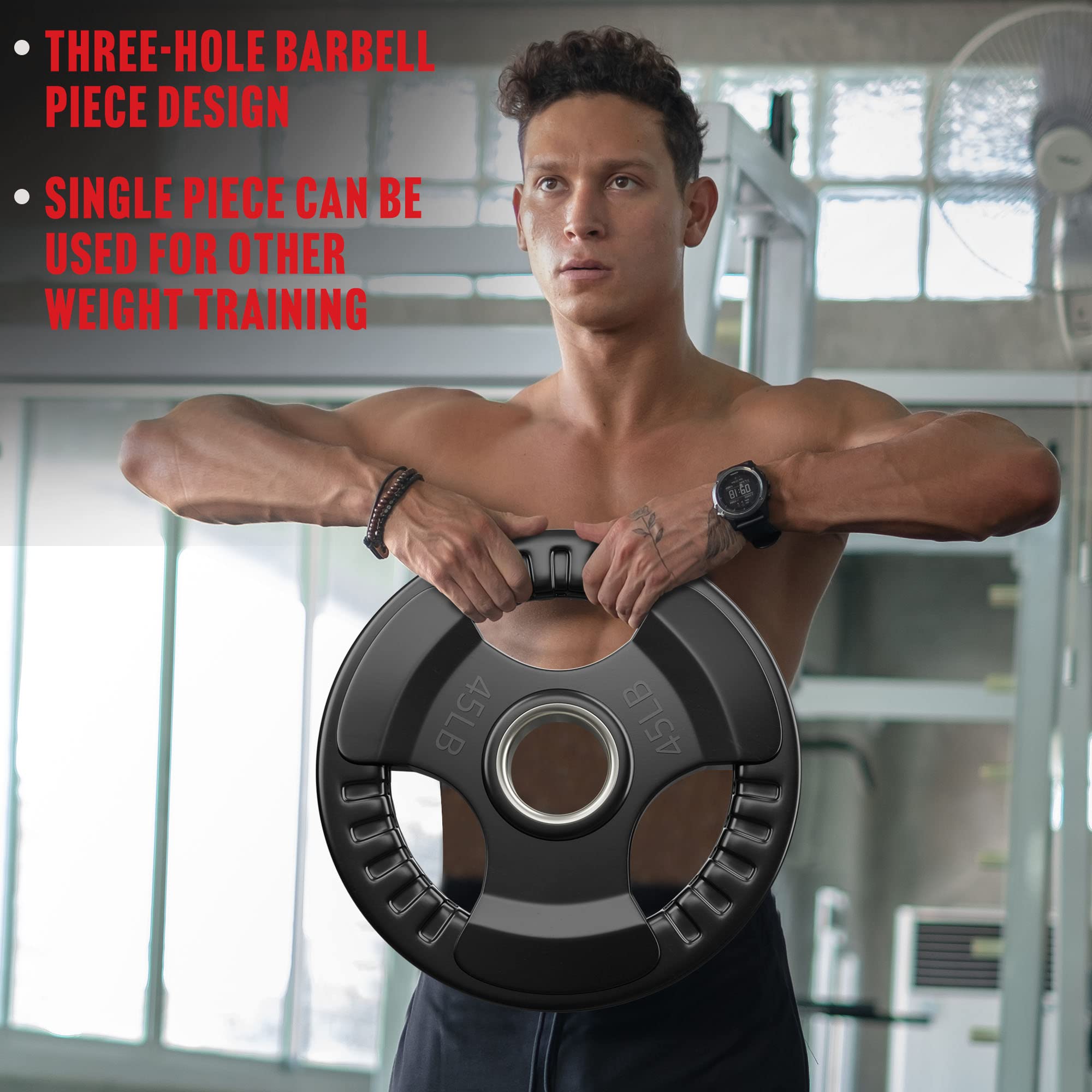 Elevens Rubber Weight Plates 2-Inch Cast Iron Grip Plates Olympic ...