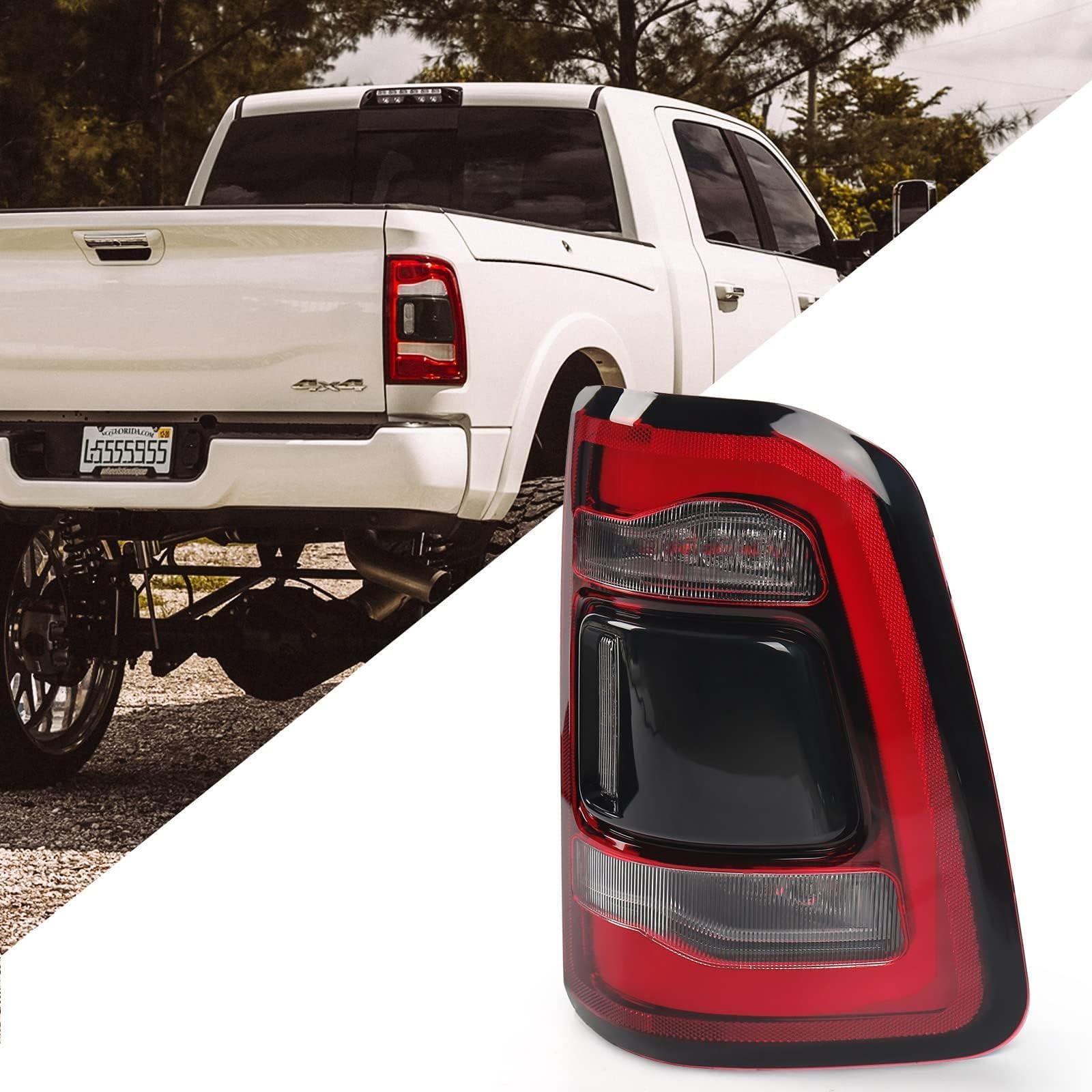 FIONE RH Tail Light Assembly Compatible with Dodge Ram 1500 2019-2023 ...