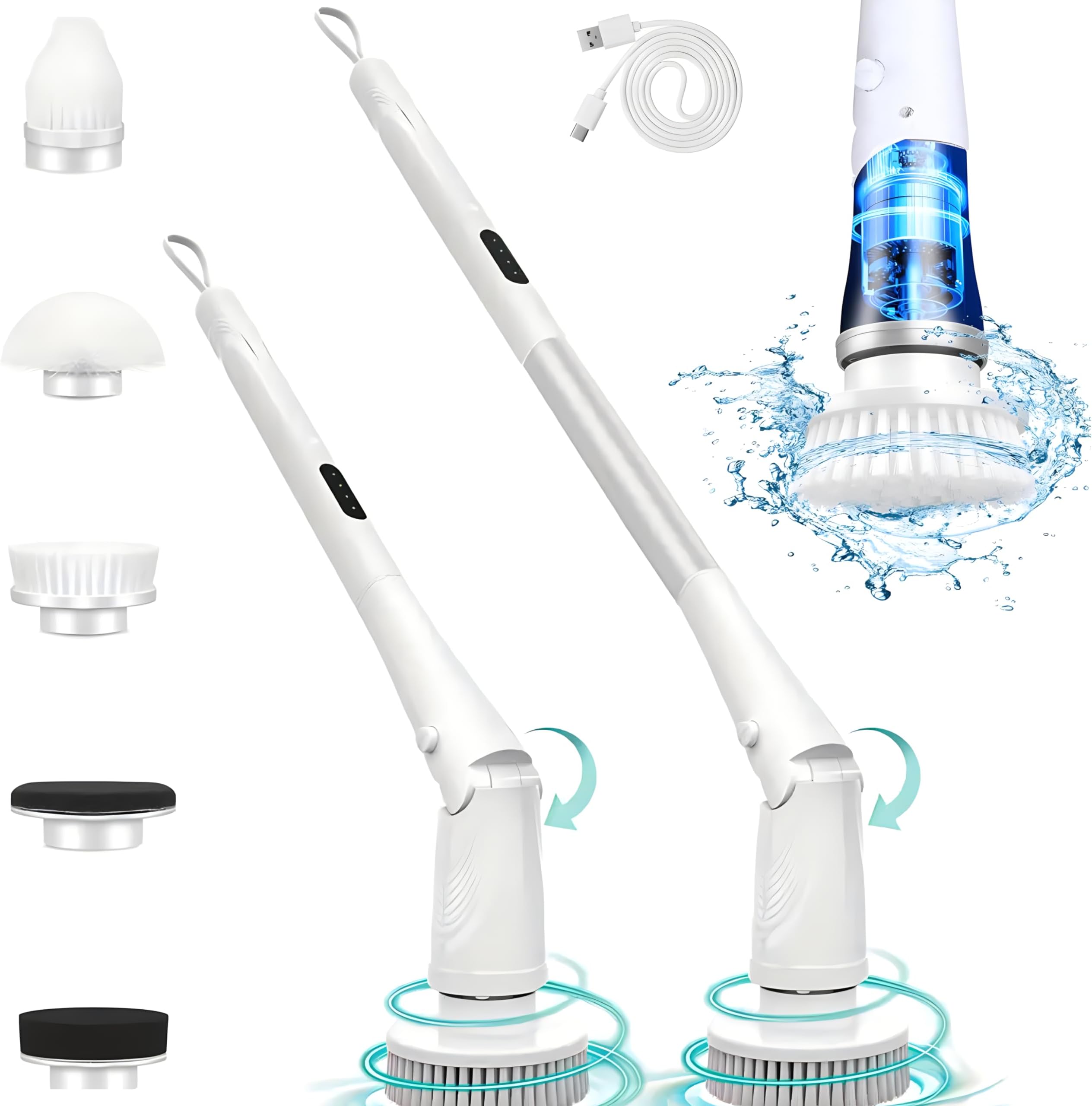 Amazon.com: Mitoart Electric Spin Scrubber, Cordless Shower Scrubber ...