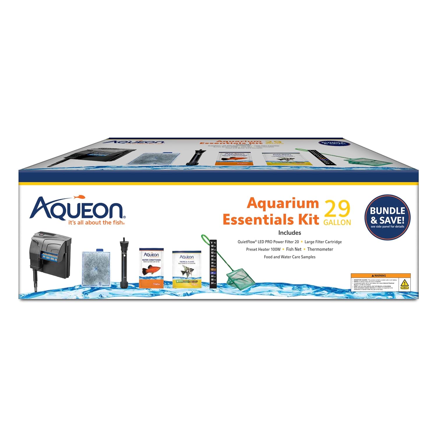 Aqueon Fish Tank Aquarium Essentials Starter Kit for 29 Gallon Tanks ...
