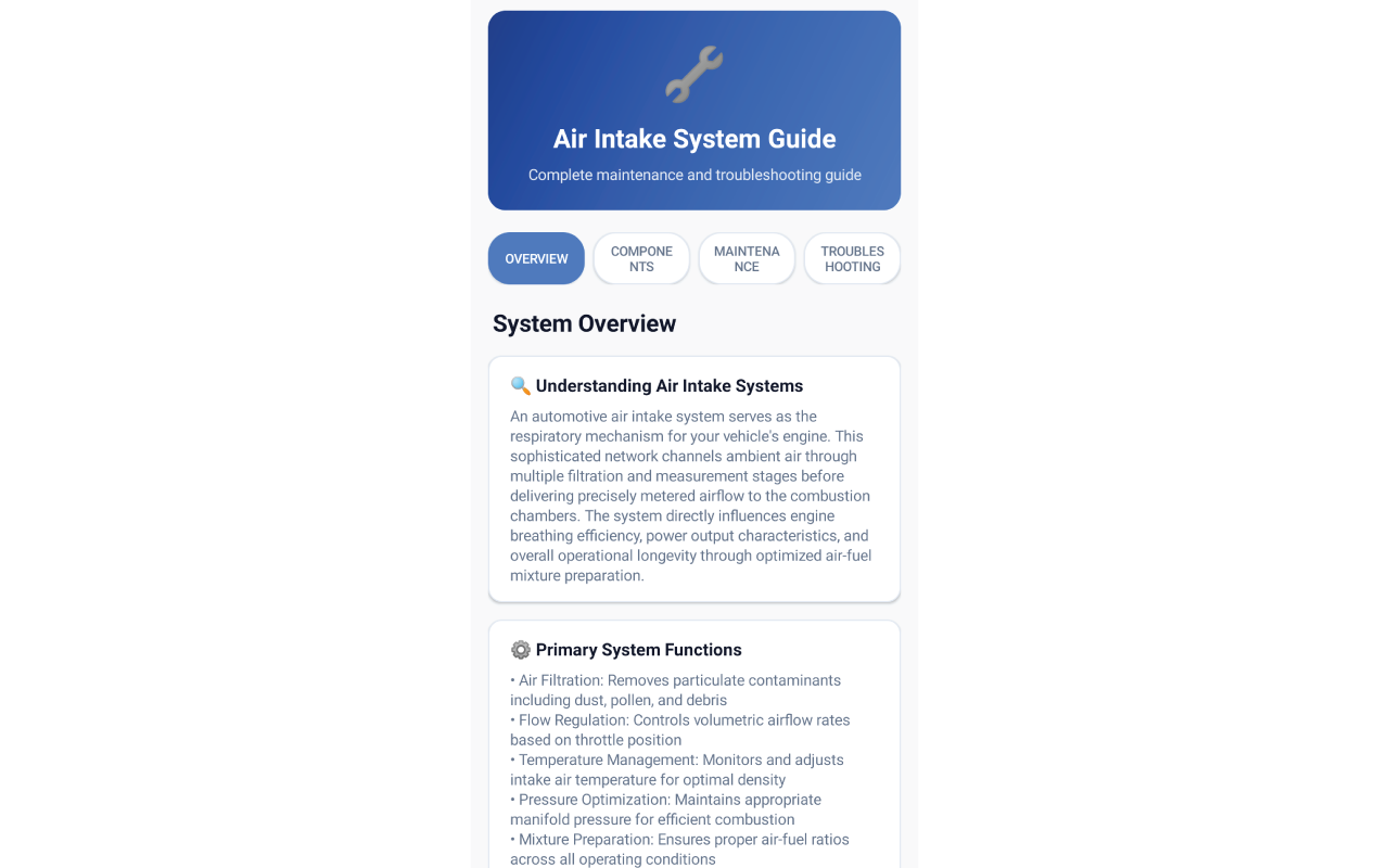 Air Intake System Guide - App on Amazon Appstore