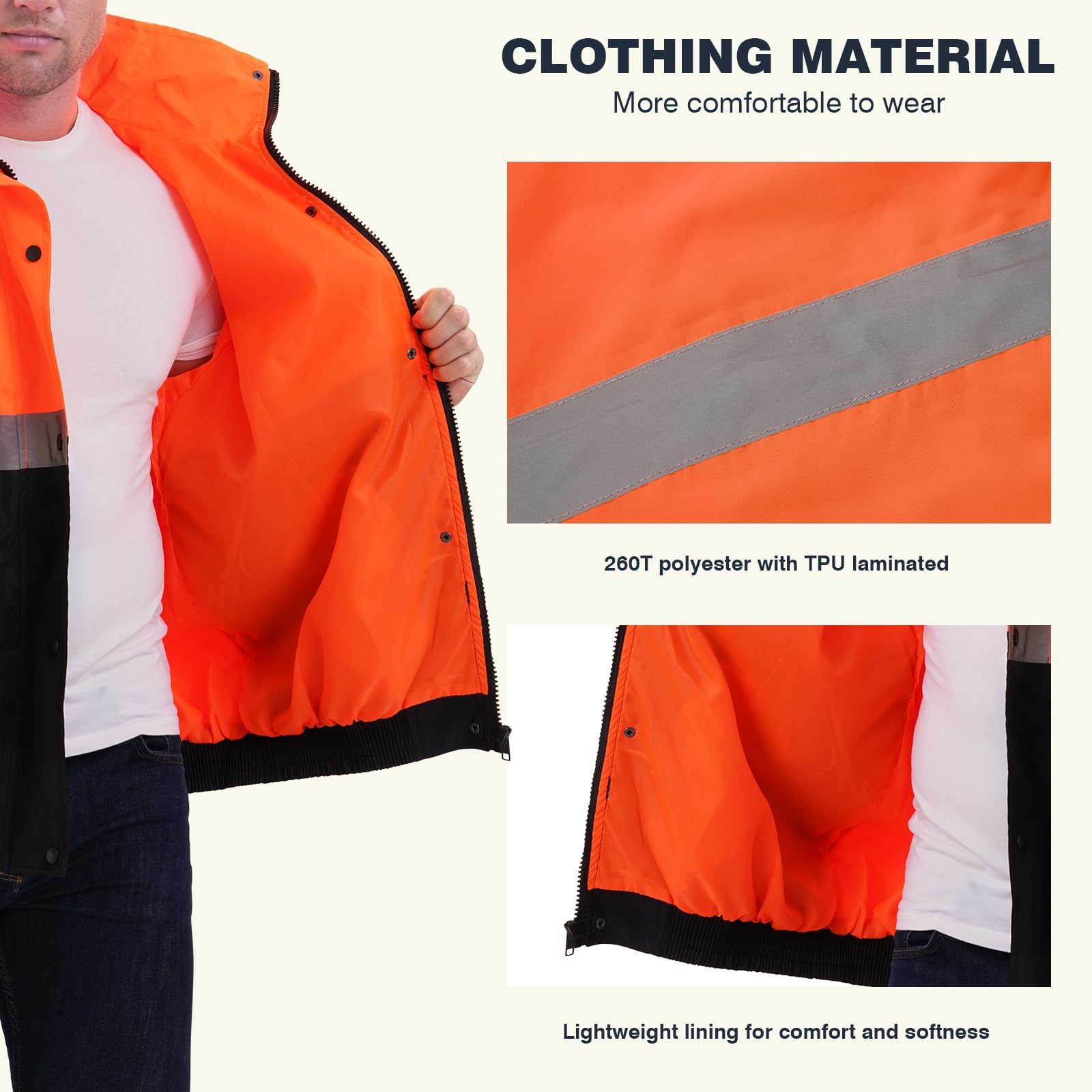 Snapklik.com : Safety Softshell Jacket For Men, High Visibility Rain ...
