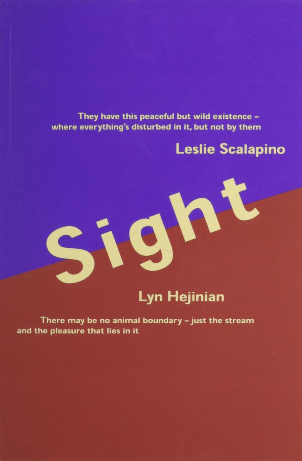 Sight: Hejinian, Lyn, Scalapino, Leslie: 9781890311063: Amazon.com: Books