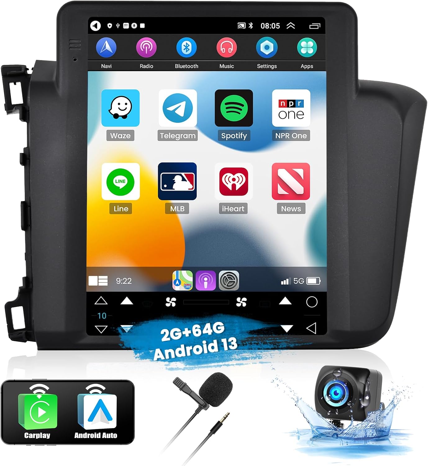Amazon.com: UNITOPSCI 2G+64G Android Car Stereo for Honda Civic 2012 ...