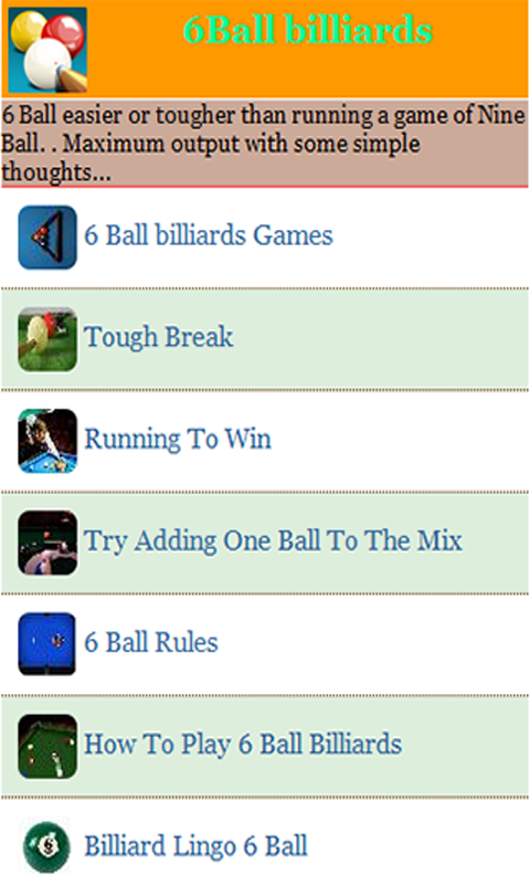 6 Ball Billiards Games - App on Amazon Appstore