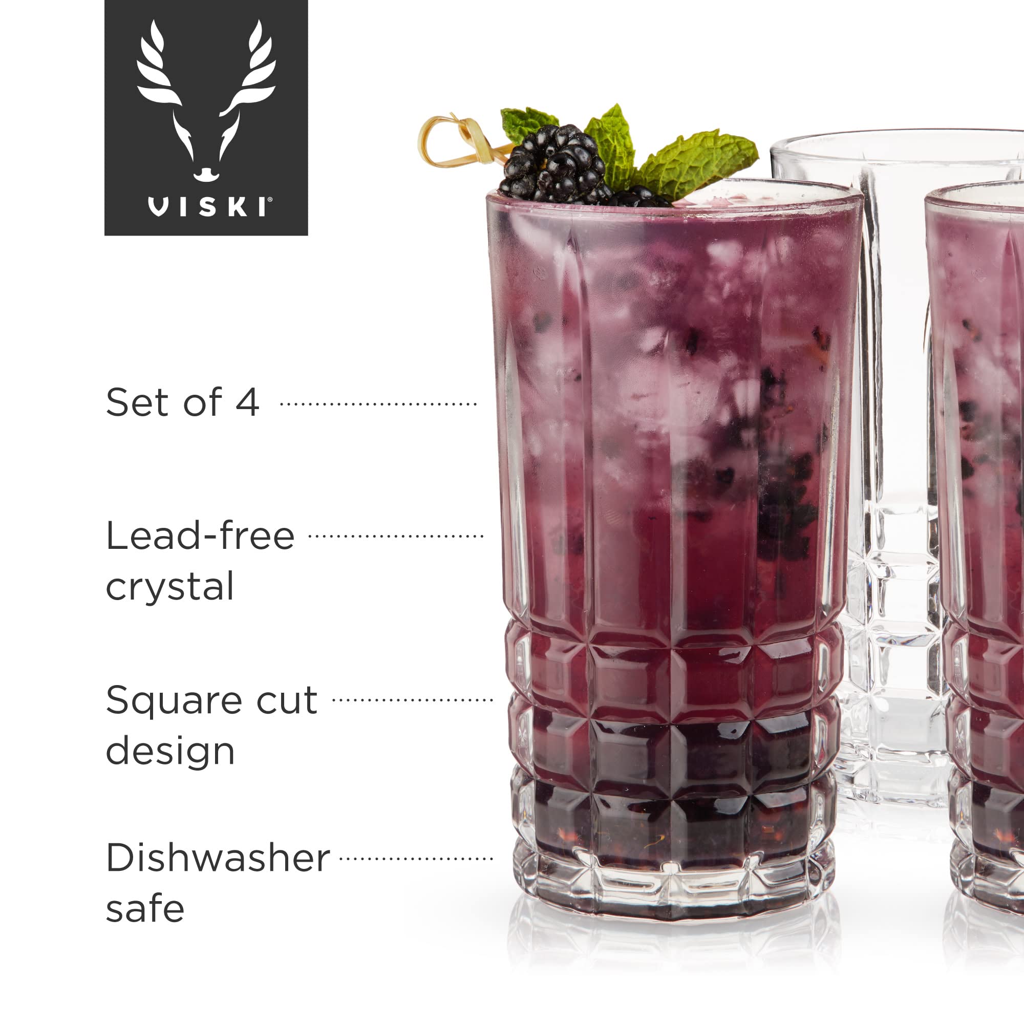 Snapklik.com : Viski Highland Highball Drinking Glasses Set Of 4 ...