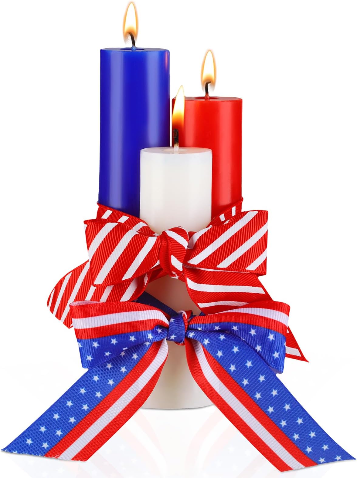 Amazon.com: Yexiya 3 Pcs 4th of July Candles with Ribbon Patriotic ...