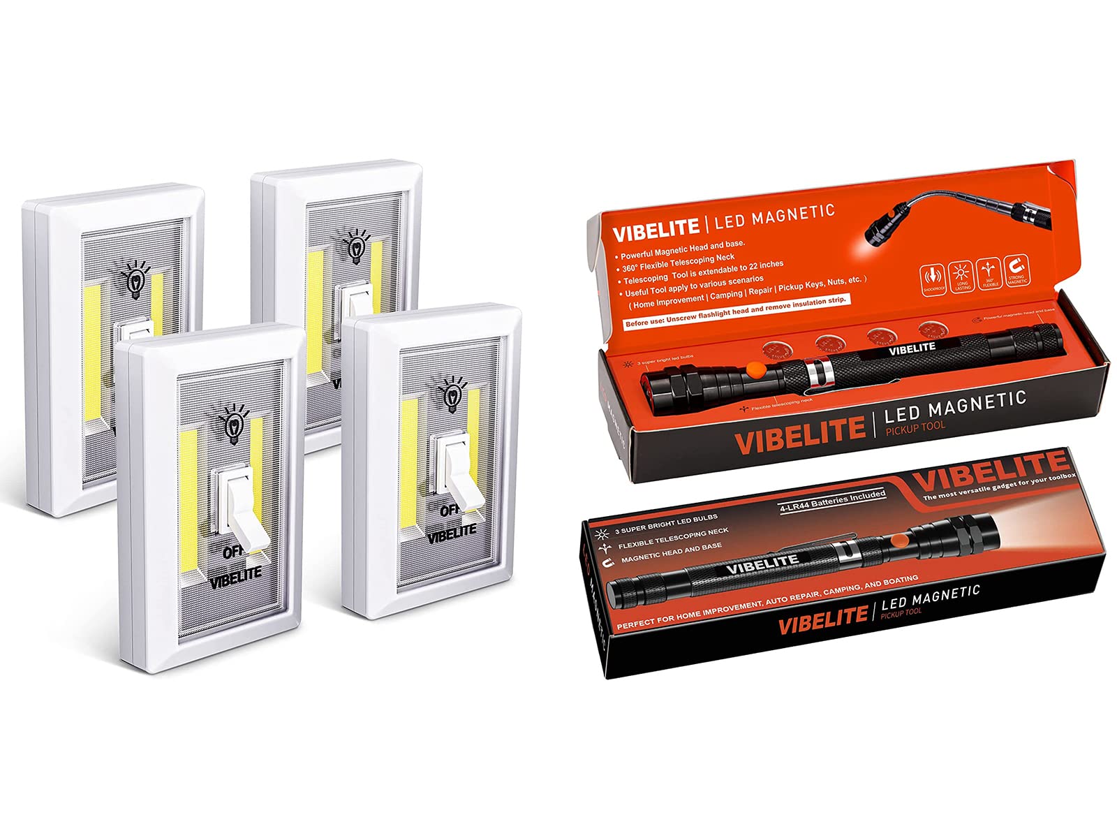 VIBELITE Closet Light, Battery Operated Switch Light, Tap Light, Touch ...