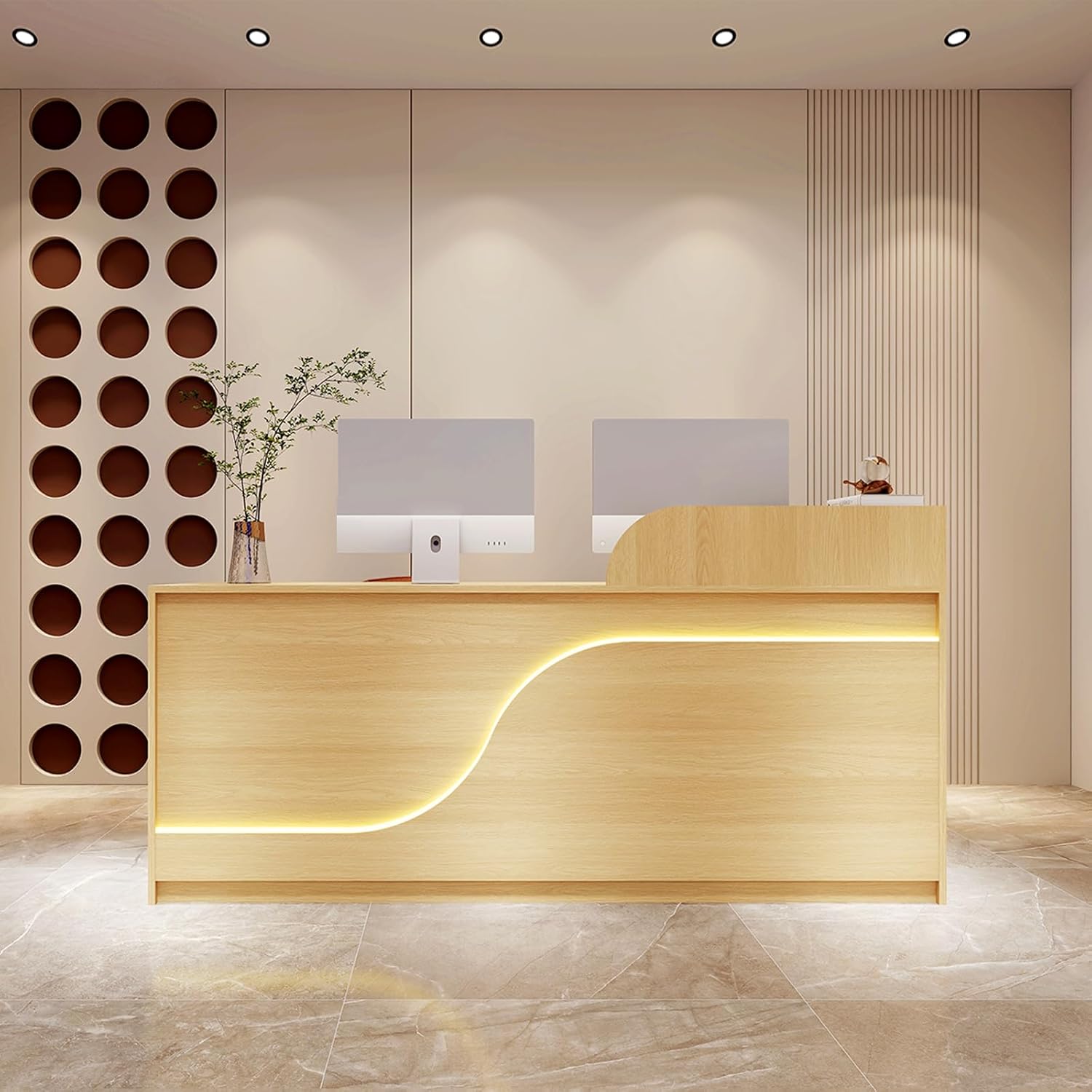 Amazon.com: Reception Desk Front,Modern Reception Desk with Counter ...