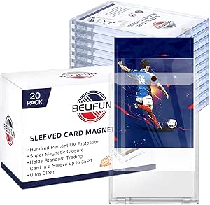 Amazon.com: 20-Pack One Touch Sleeved-Card Magnetic-Holders - 35PT Trading Card Holders, UV ...