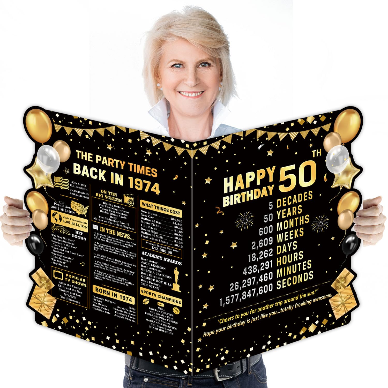 Snapklik.com : 50th Birthday Large Greeting Card, Happy Birthday Giant ...