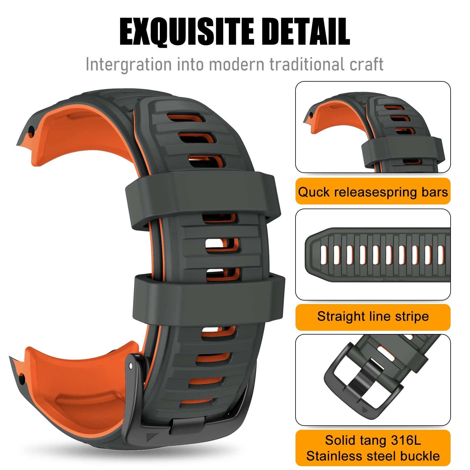 Snapklik.com : OVERSTEP For Garmin Instinct 2X Band, Soft Silicone ...