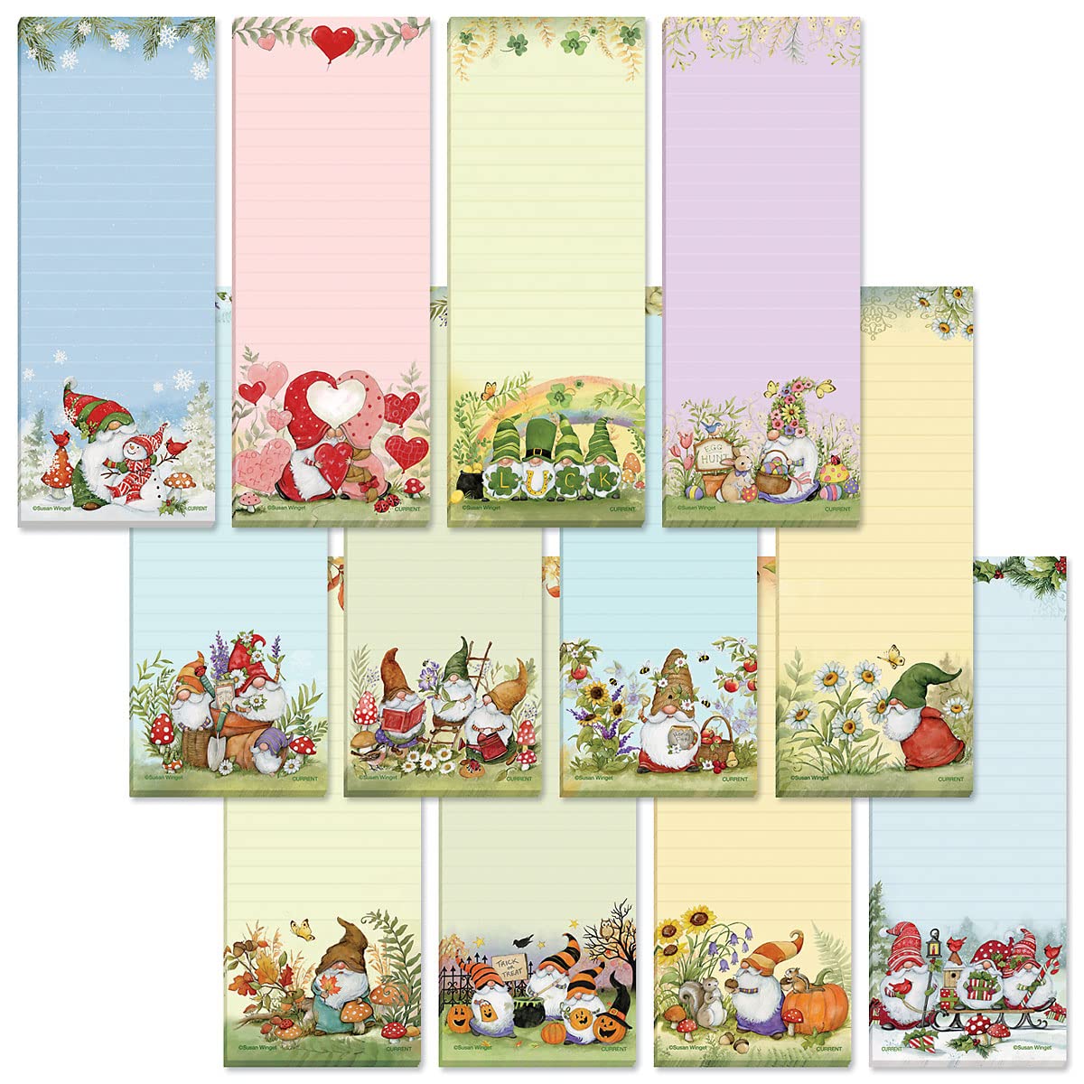 Amazon.com : Current Seasonal Gnomes Magnetic Notepad Set – Set of 12 ...