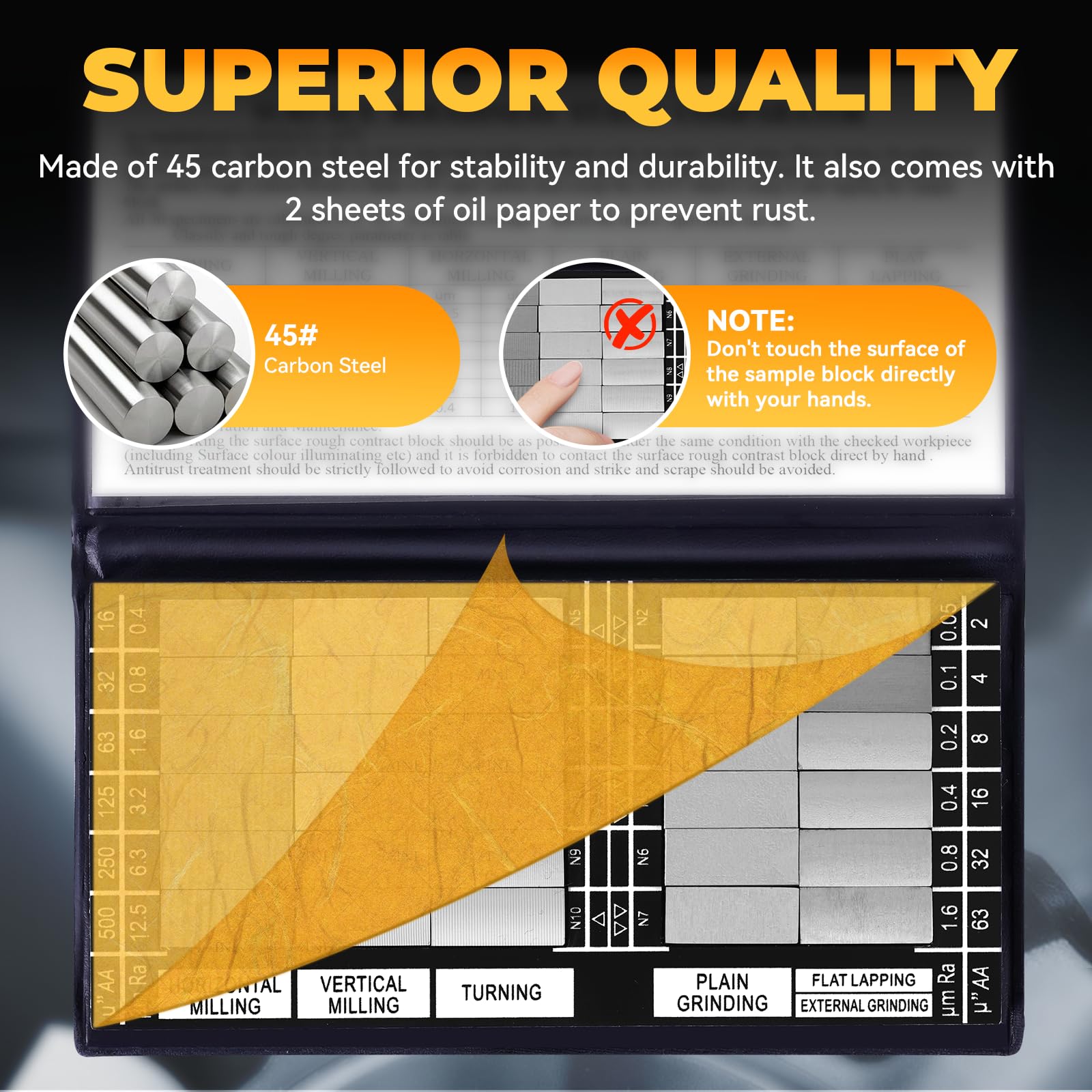 Surface Roughness Gauges 30-Piece Surface Roughness Comparator Set ...