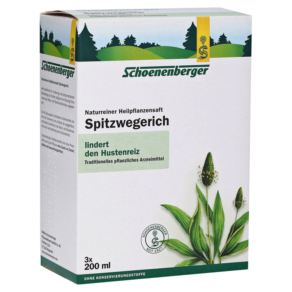 Schoenenberger Heilpflanzensäfte SPITZWEGERICH Saft 3x 200ml : Amazon ...