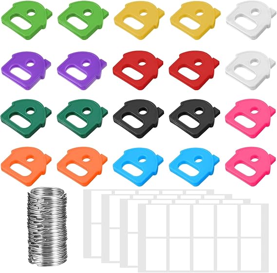 Amazon.com: 20PCS Colored Key Covers Caps with Labels and 20PCS Ring, 1 ...