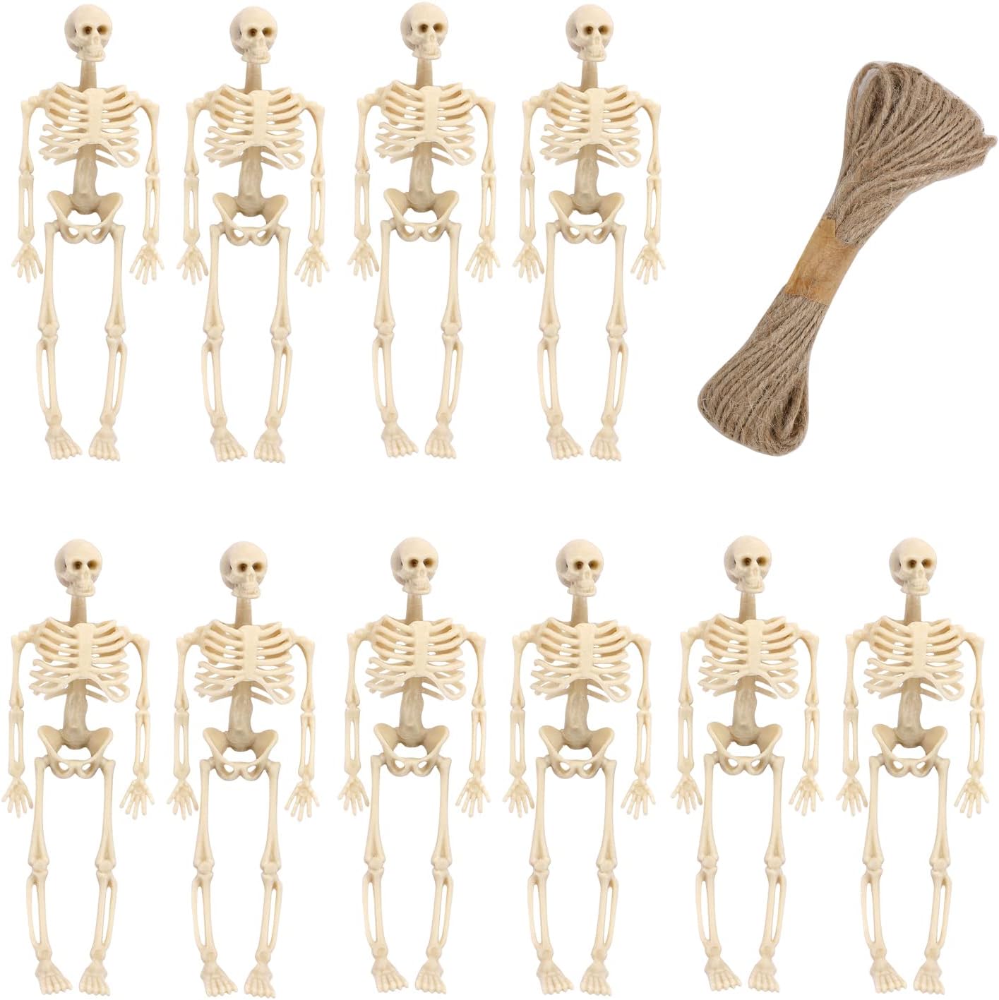 10 PCS Halloween Skeleton Decor, UHOMENY Mini Skeletons for Halloween ...
