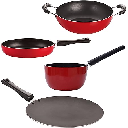 Buy NIRLON Small Size Cookware Pot & Pan Combo 4 Piece Set Nonstick ...