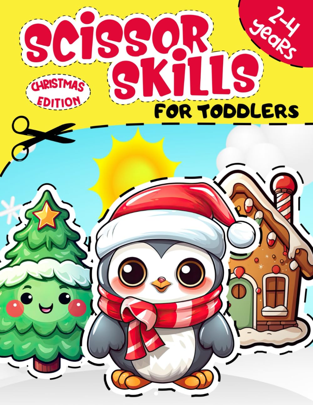 Scissor Skills for Toddlers 2-4 Years: Christmas Edition: Cut and Paste ...
