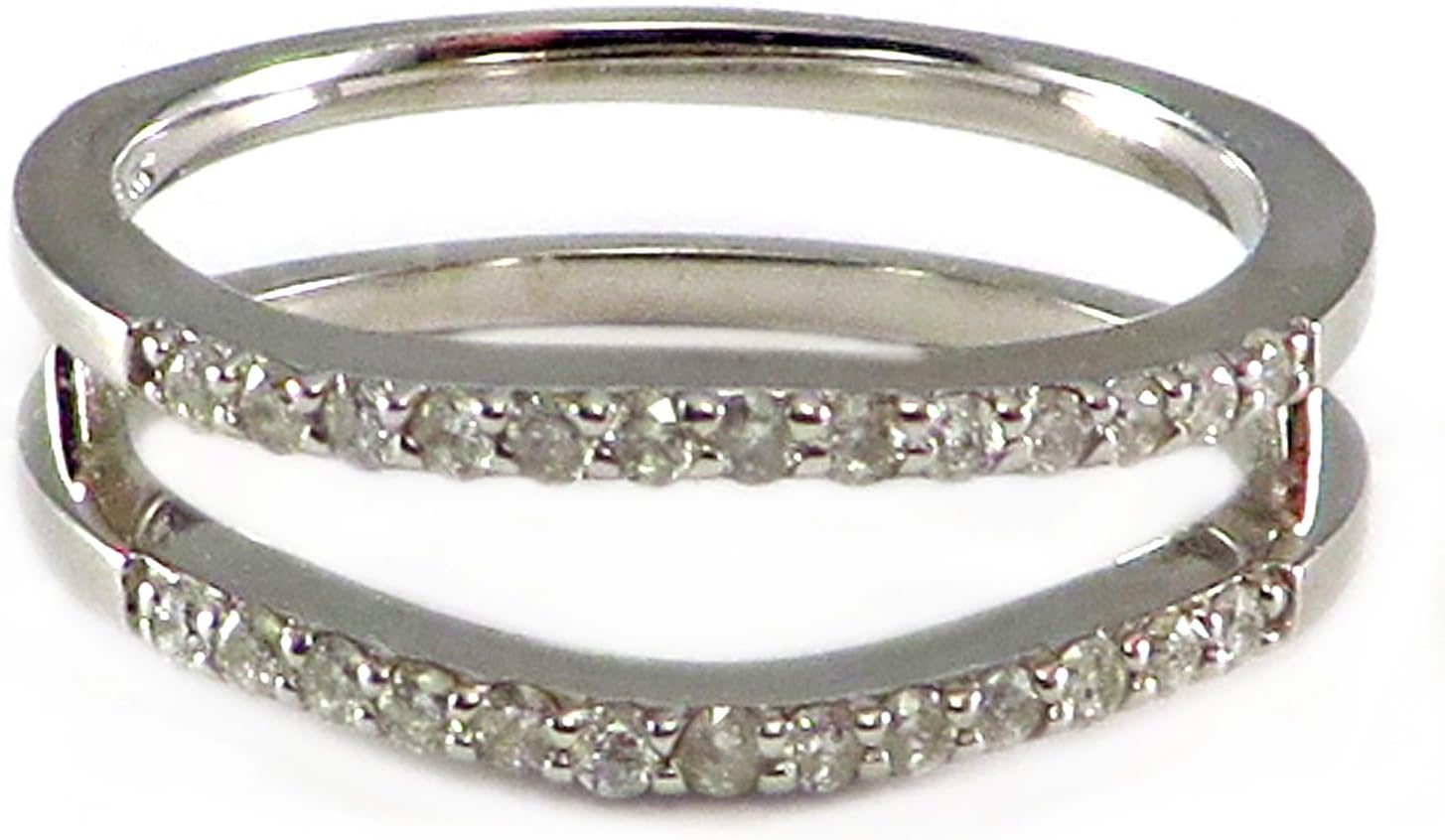 Amazon.com: .25 ctw Diamond Ring Wrap Guard Enhancer Insert 14k white ...