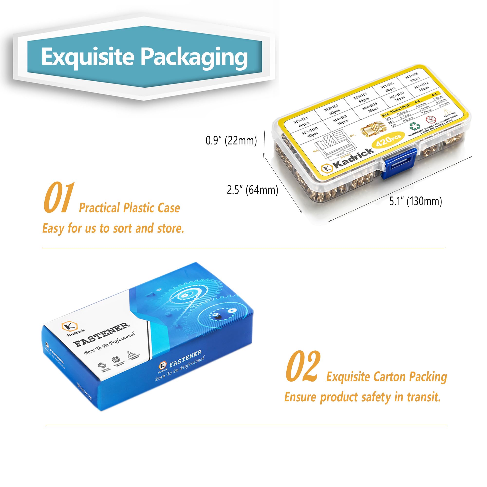 Snapklik.com : Kadrick 420Pcs M3 M4 M5 Threaded Inserts Assortment Kit ...