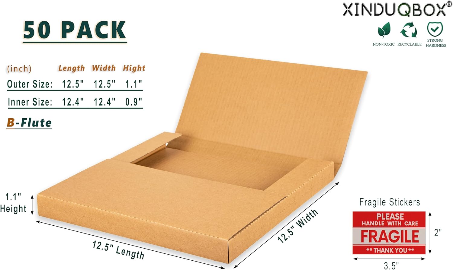 Cajas de envío de discos de vinilo Kraft, sobres LP de 12.5 x 12.5 x 1 ...