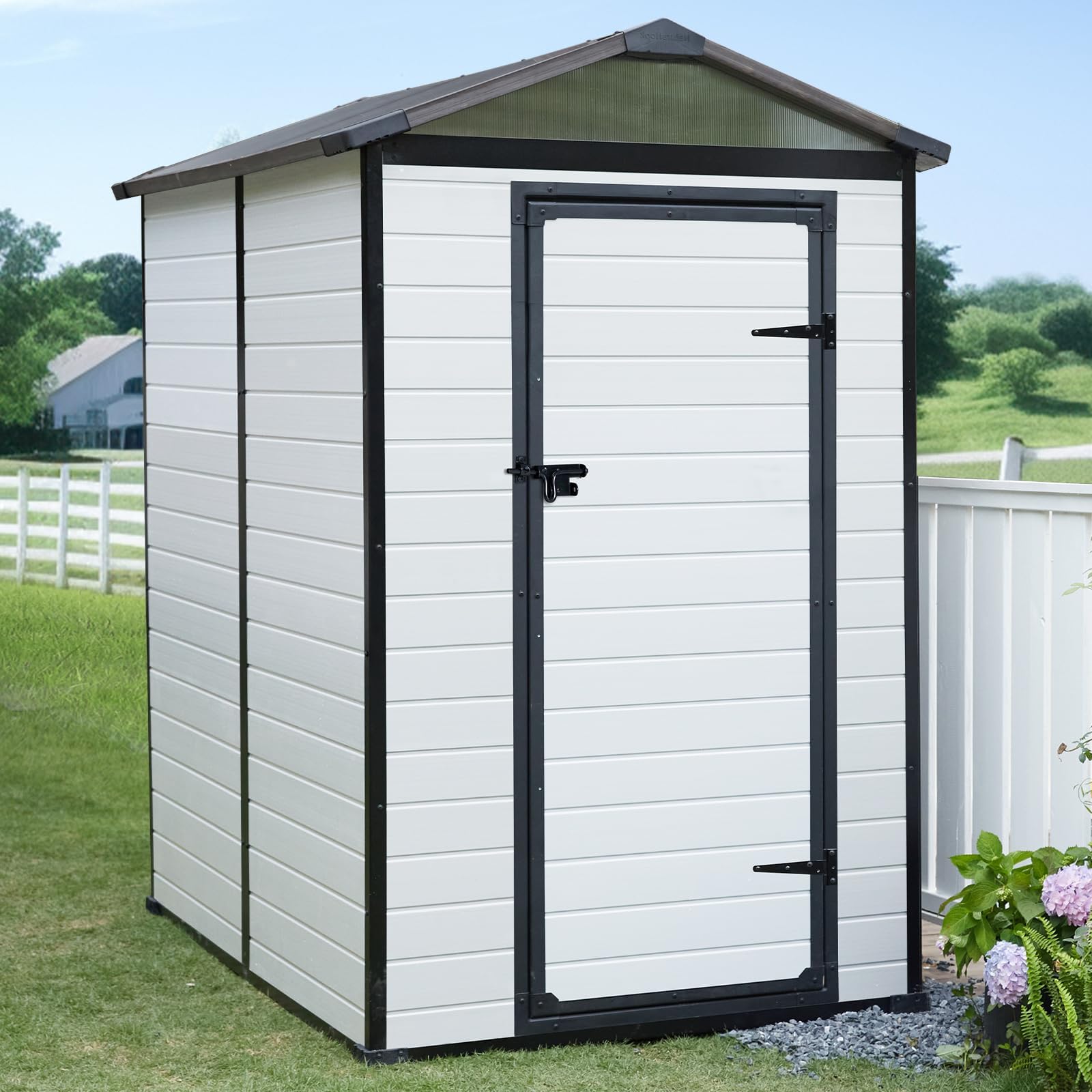 Amazon.com : NatureNook Storage Shed 4x6FT Outdoor Plastic Shed Garden ...