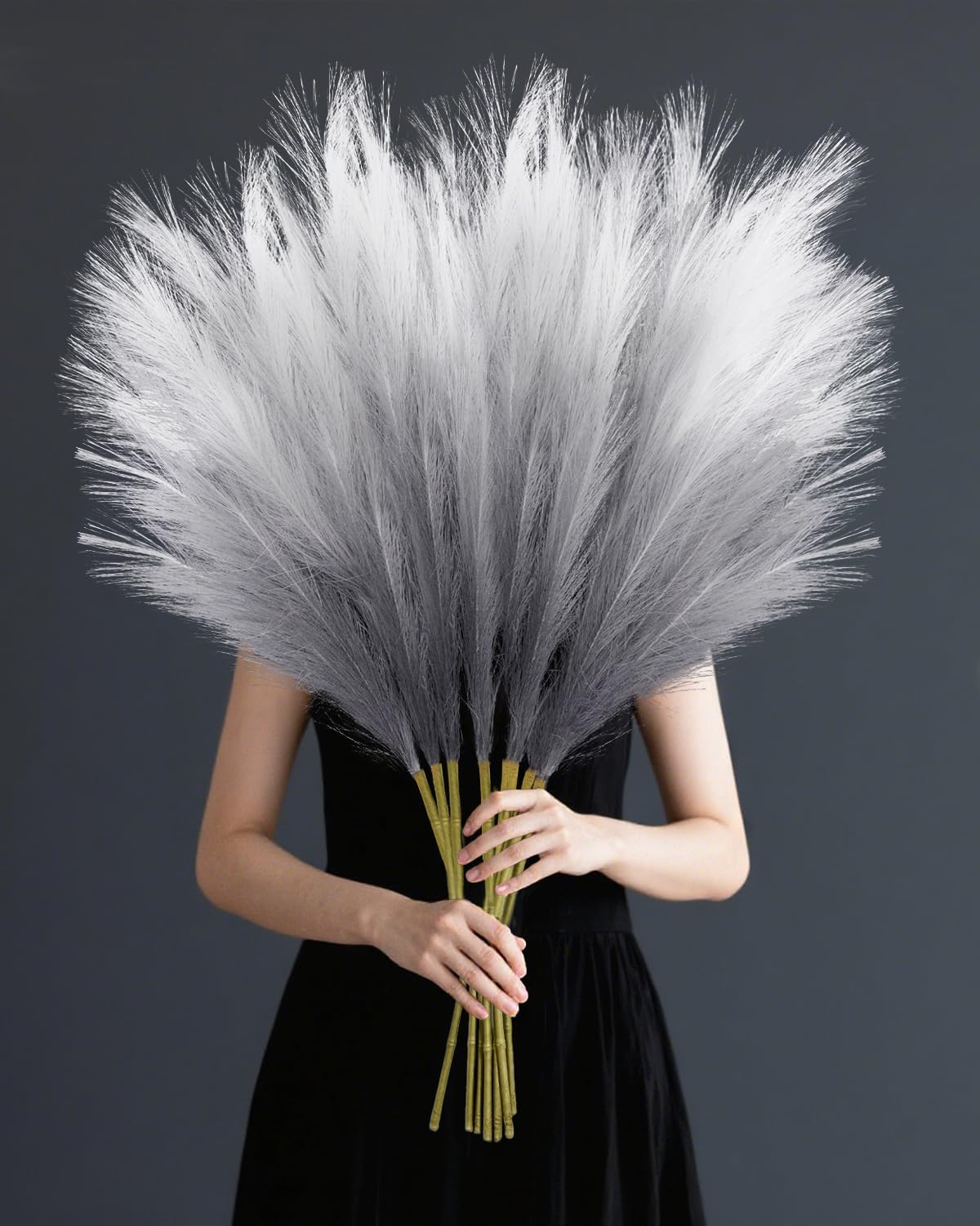 Amazon.com: Torontokyo 8Pcs Black Faux Pampas Grass Decor Tall, 35.4 ...