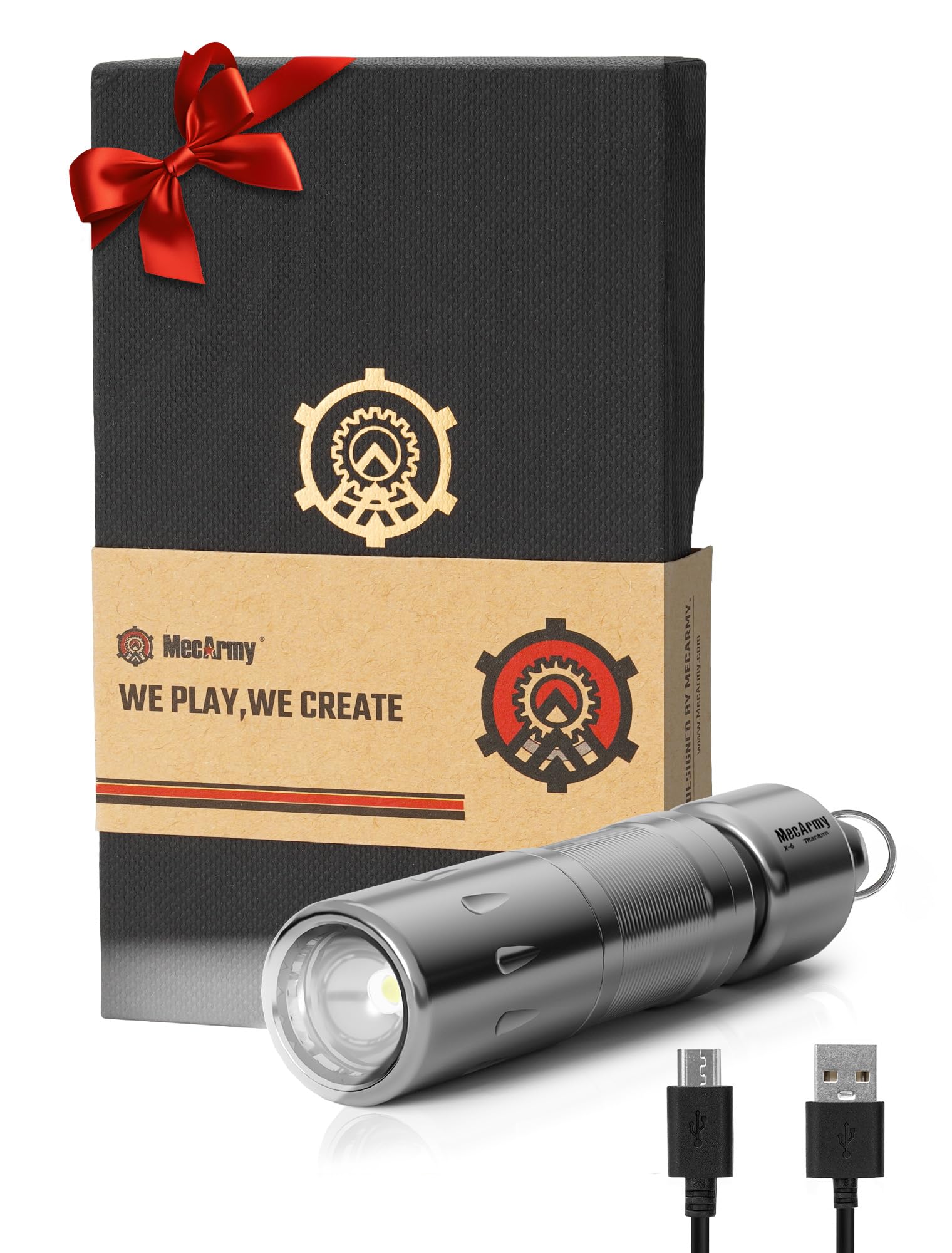 MecArmy X6 Titanium Mini Flashlight Rechargeable, EDC Small Flashlights ...