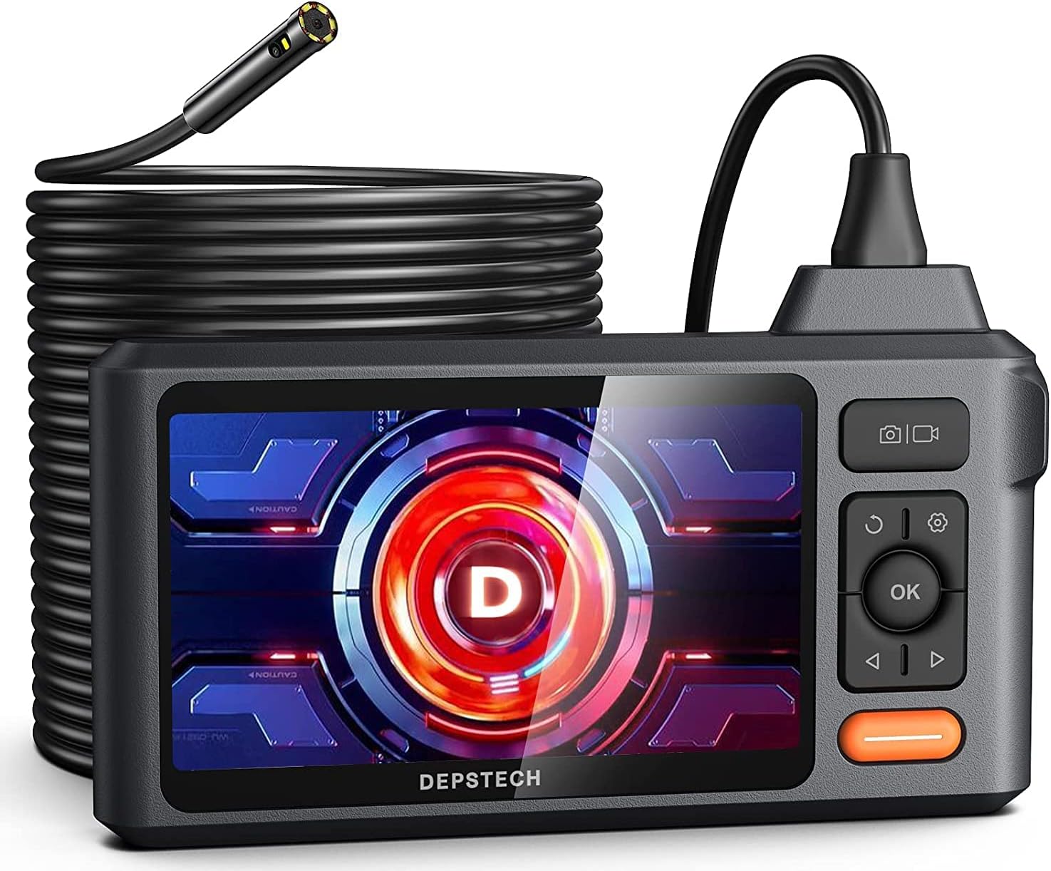 DEPSTECH 50ft Sewer Endoscope With 5'' IPS Screen, 1080P Dual Lens ...