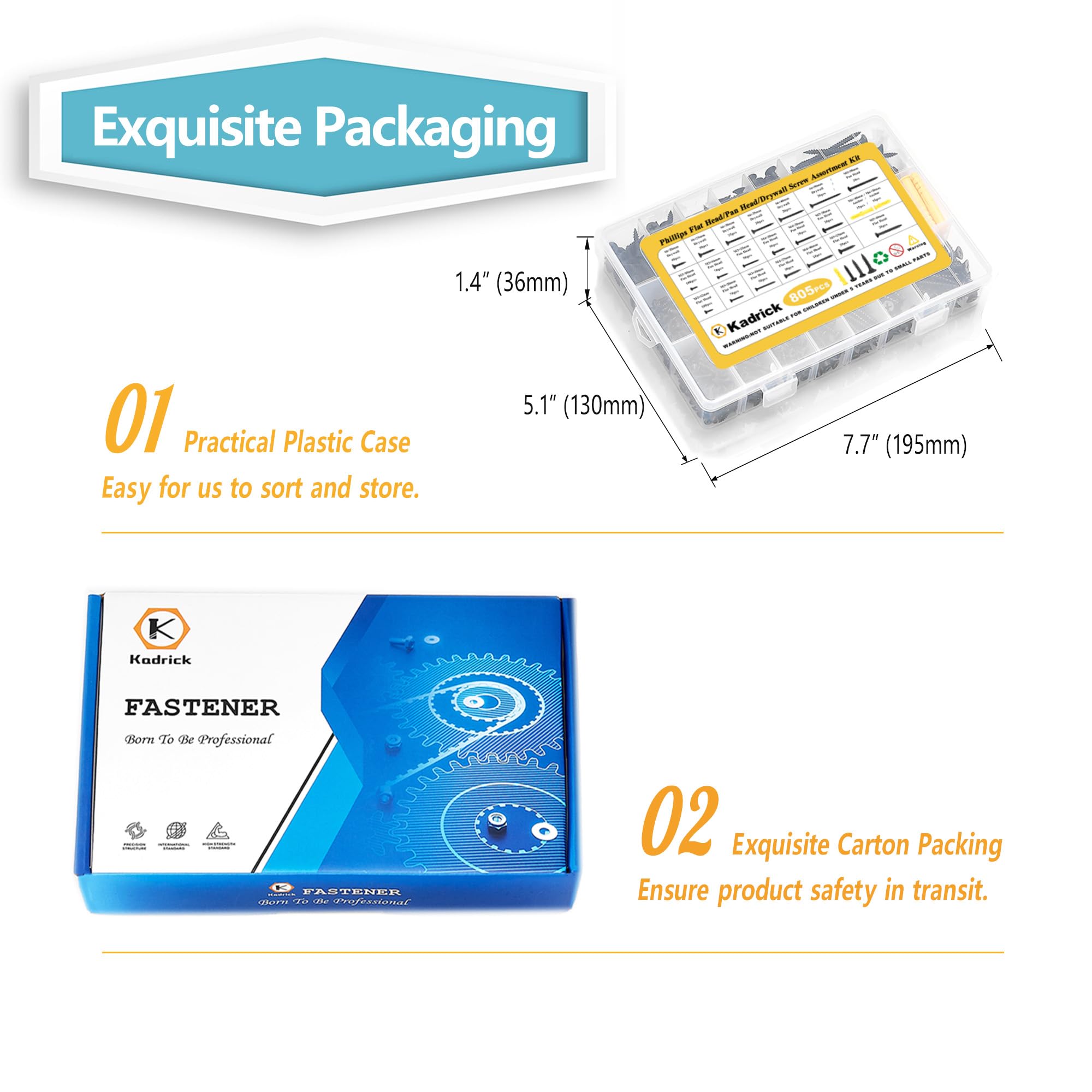 Snapklik.com : Kadrick 805 Pcs High Hardness Black Screws Assortment ...