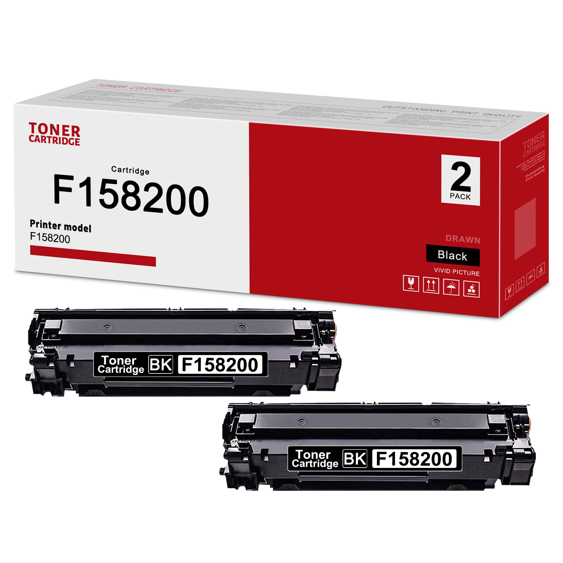 Amazon.com: 2-Pack Black F158200 Toner Cartridge Compatible Replacement ...