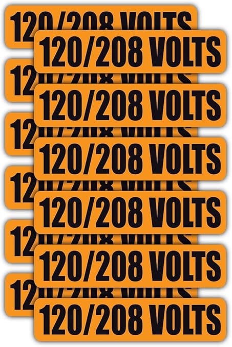 Amazon.com - 120-208 Volts Voltage & Conduit Markers | Stickers ...