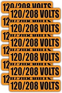 Amazon.com - 120-208 Volts Voltage & Conduit Markers | Stickers ...
