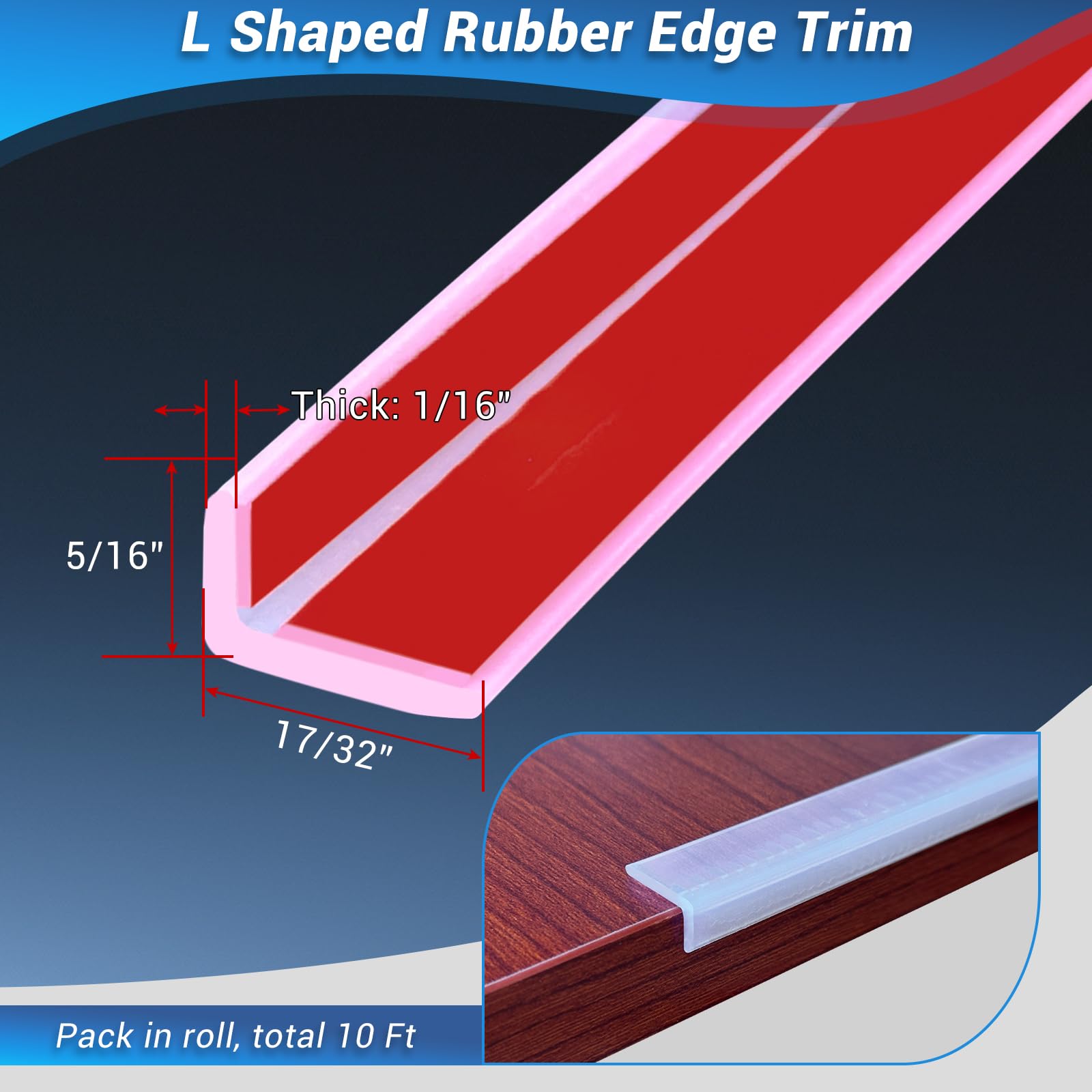 Snapklik.com : Rubber Edge Trim, Self Adhesive L Shaped Edge Trim ...