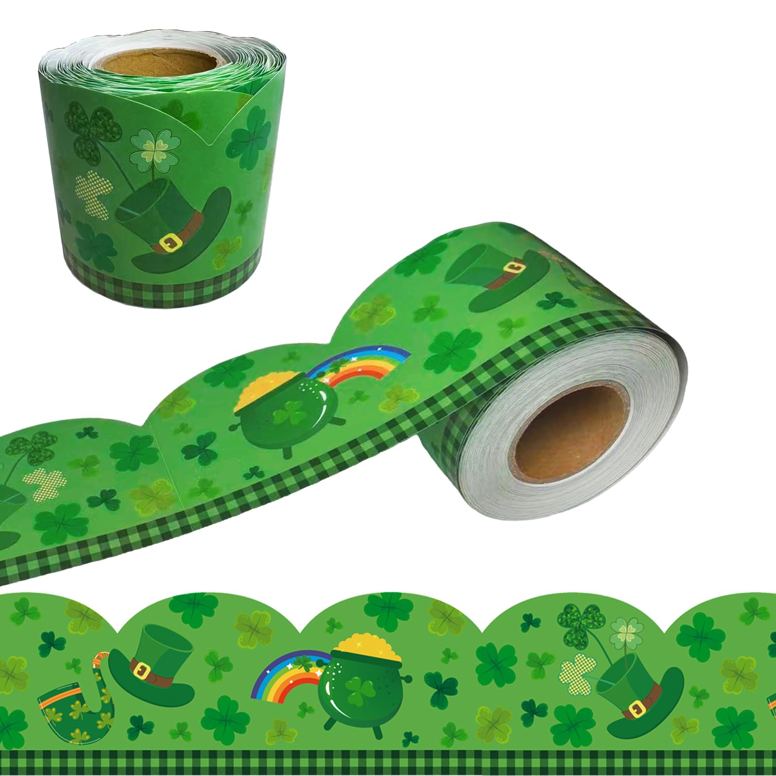 Amazon.com: 69 Feet Shamrock Bulletin Board Border St. Patrick's Day ...