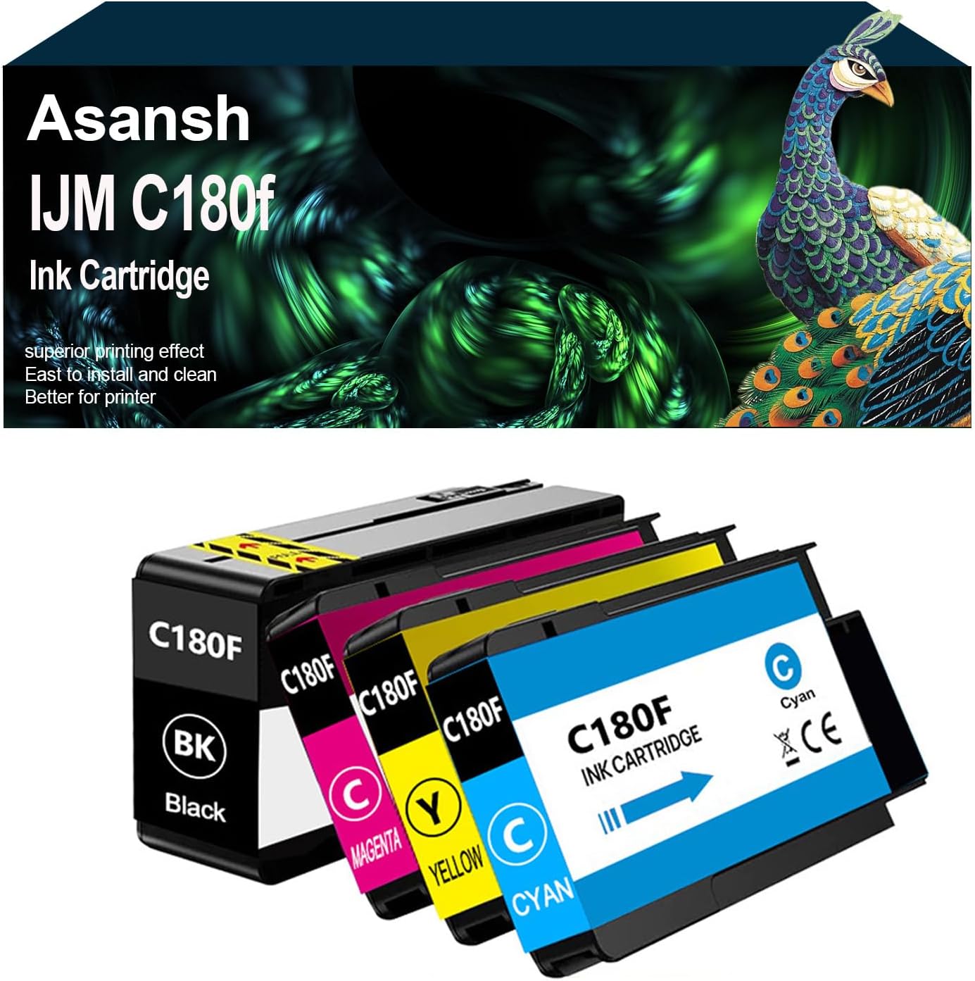 Amazon.com: ASANSH 4PK 408517 408518 408519 408520 Ink Cartridge Use ...