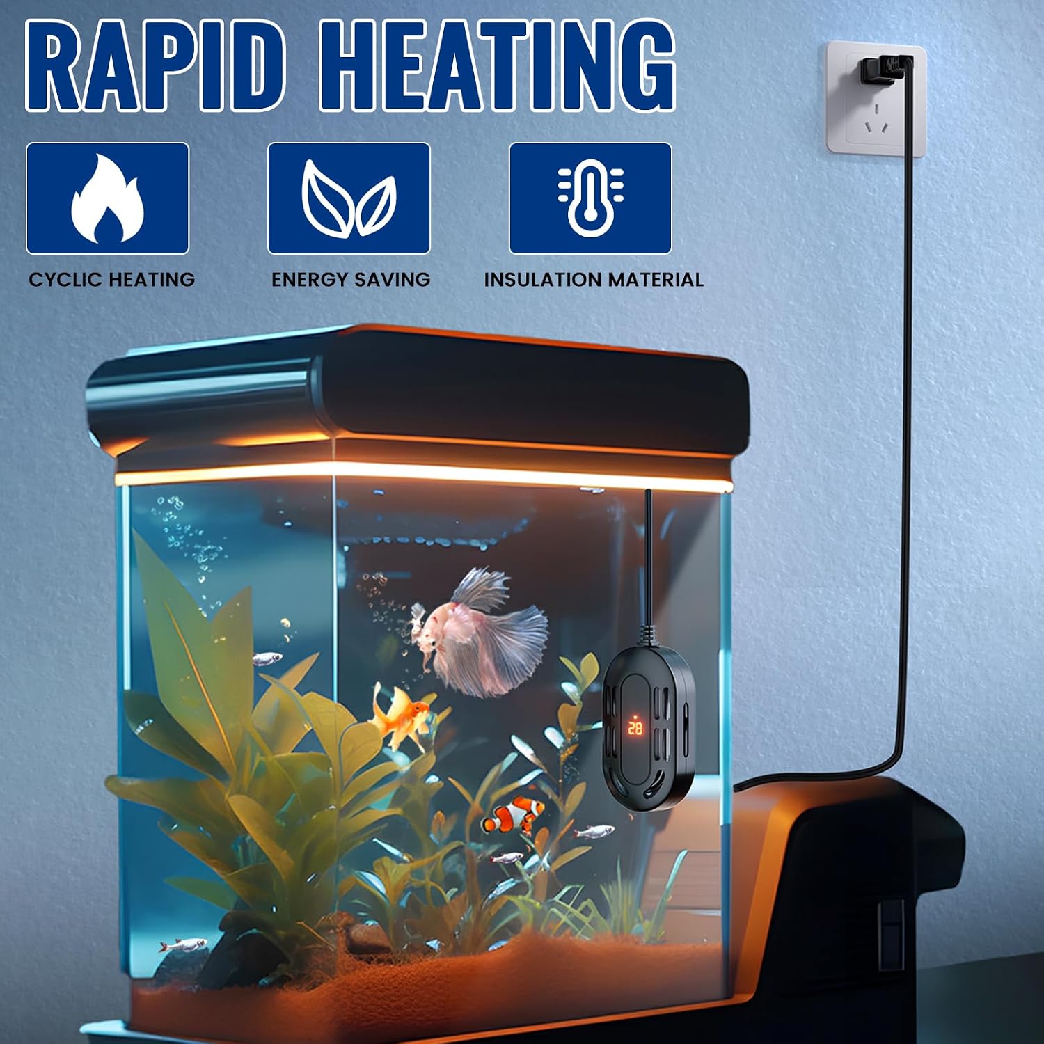 100W Small Aquarium Heater,Turtle Heater with LED Philippines | Ubuy