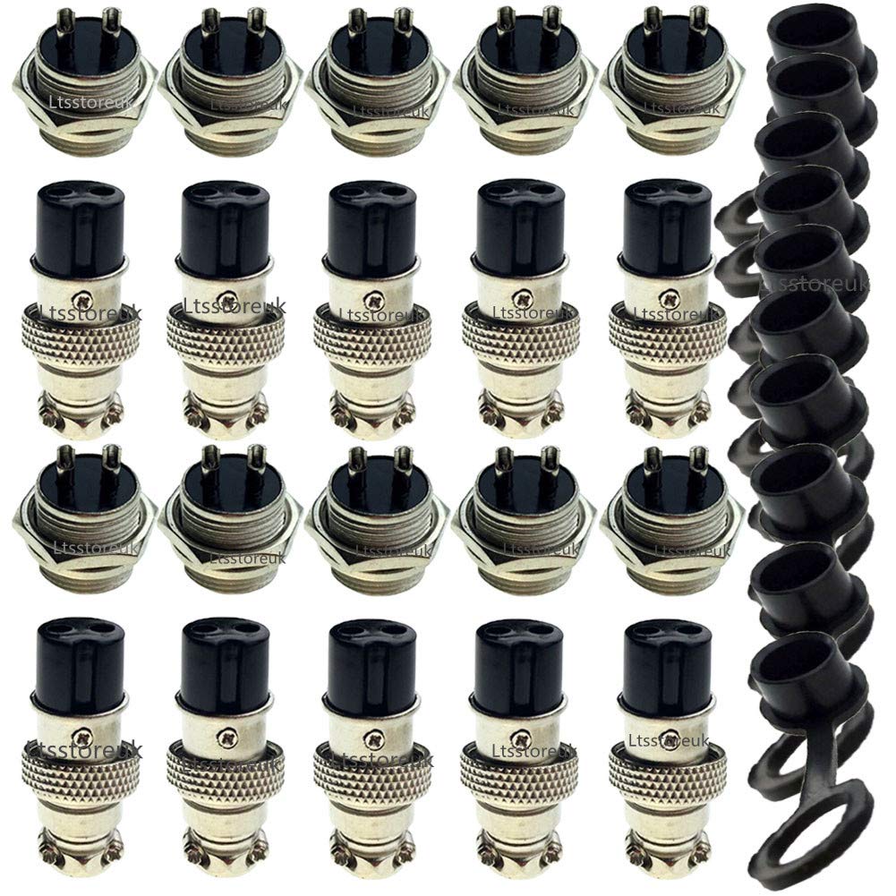 Buy Lsgoodcare Aviation Connector 2 Pin, Ltsstoreuk 20Pcs GX16 GX16-2 ...