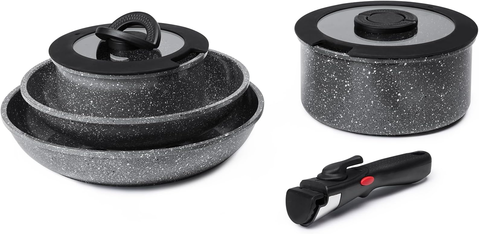 Amazon.de: Fadware Töpfe Set mit abnehmbarem Griff, Kochtöpfe 16+18+20 ...