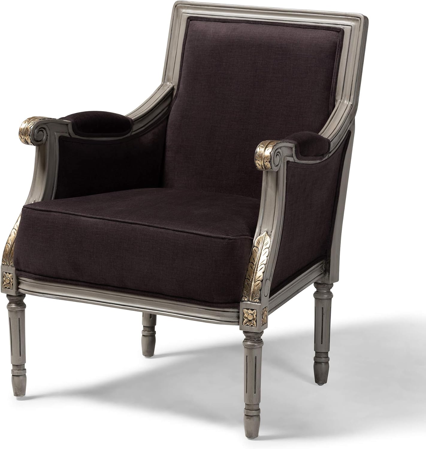 Amazon.com: Baxton Studio Chairs, One Size, Brown/Grey/Gold : Home ...