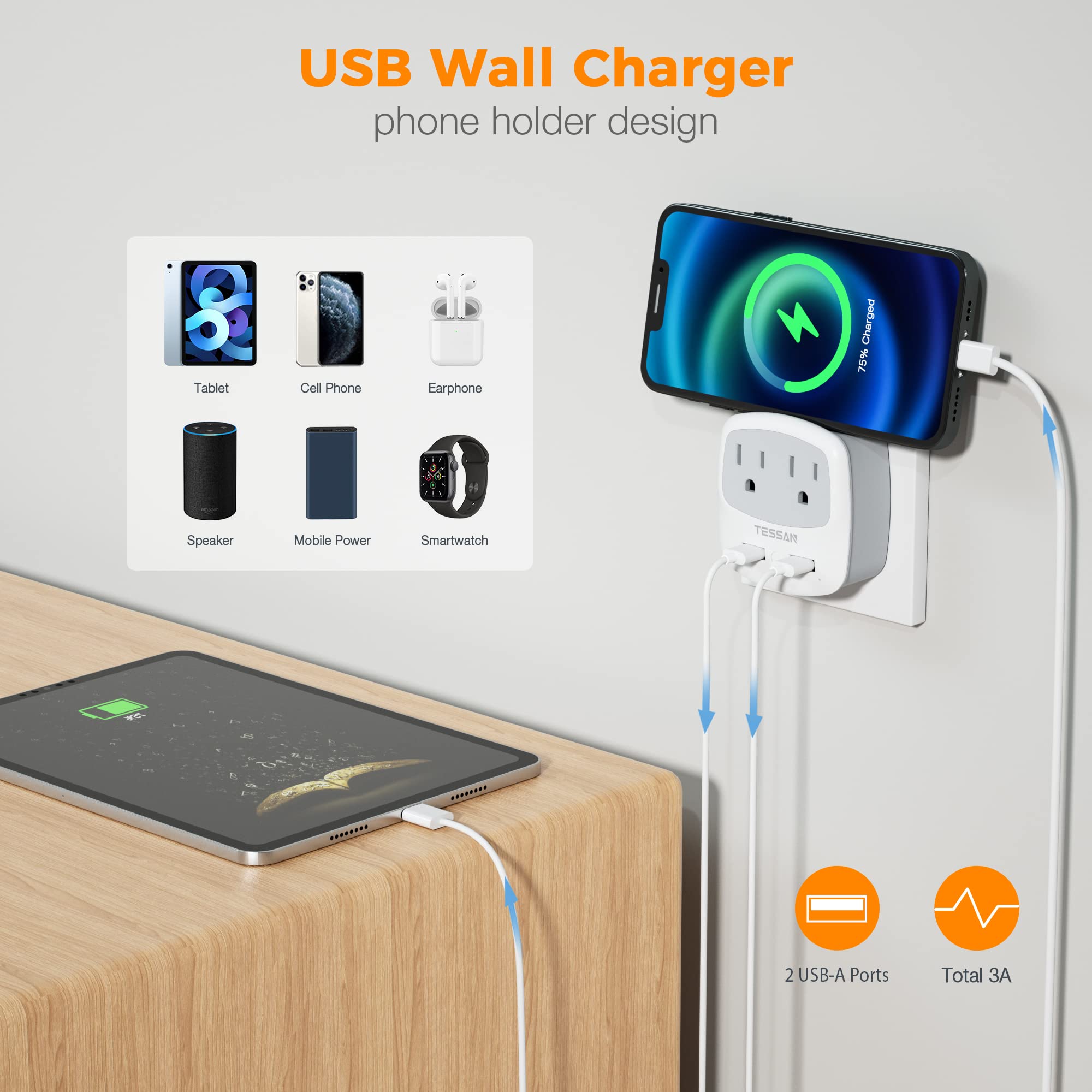Snapklik.com : TESSAN South Africa Power Adapter, Type M Travel Adaptor ...