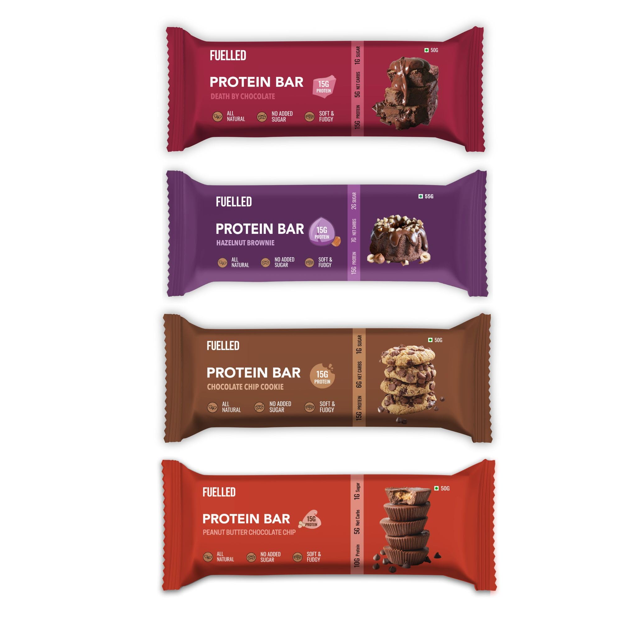 Fuelled Protein Bar 15 g (Pack of 12 x 50 g) Mixed Bundle/Healthy ...