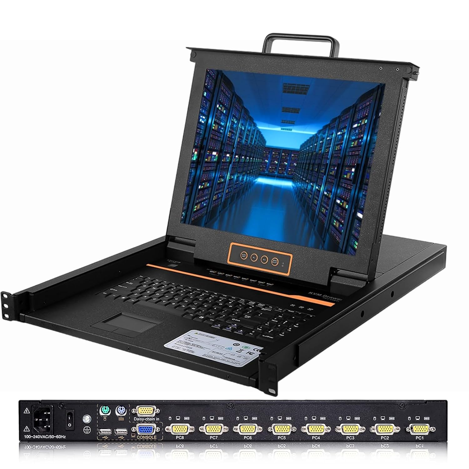 Amazon.com: 8-Port VGA Rack Mount KVM Console,17" Rackmount Monitor and ...