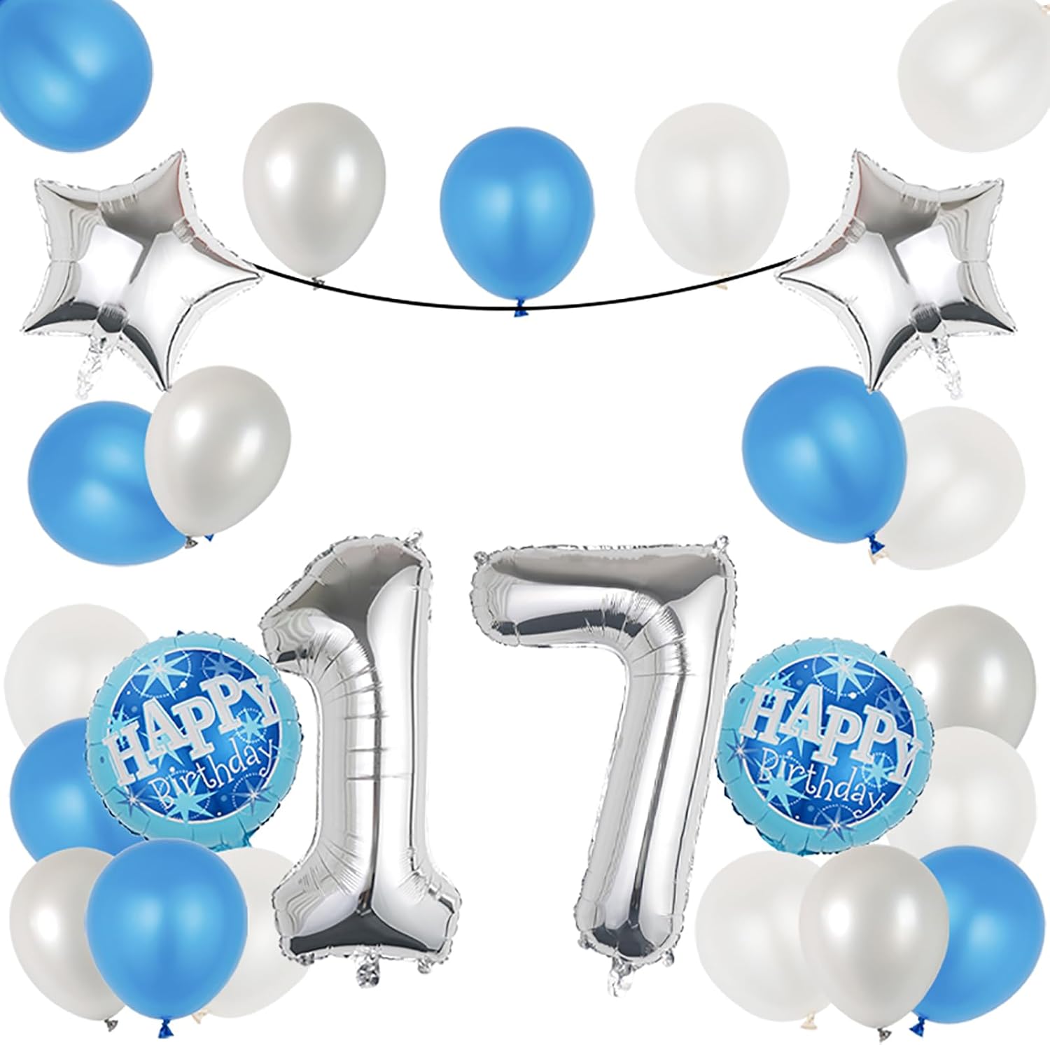 YFHVJTKO 17th Birthday Decorations Supplies - 25Pcs for 17th Birthday ...