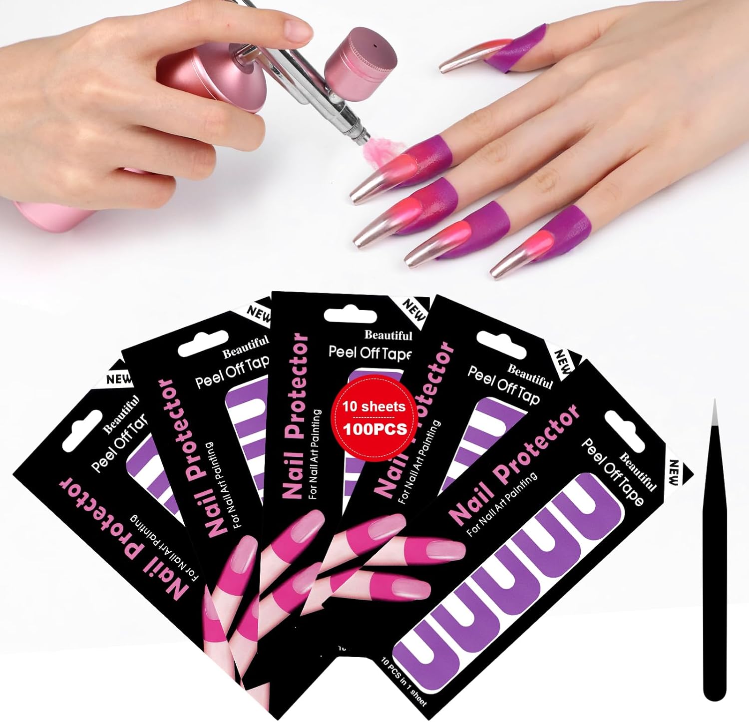 Saviland Nail Polish Protector for Fingers: 99.99% UV Protection 100pcs ...