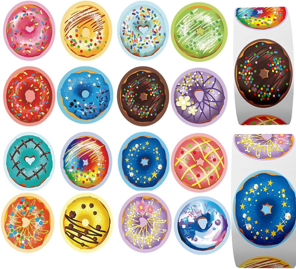 Amazon.com: 2500Pcs Cupcake Donut Stickers, Party Decoration Teacher ...
