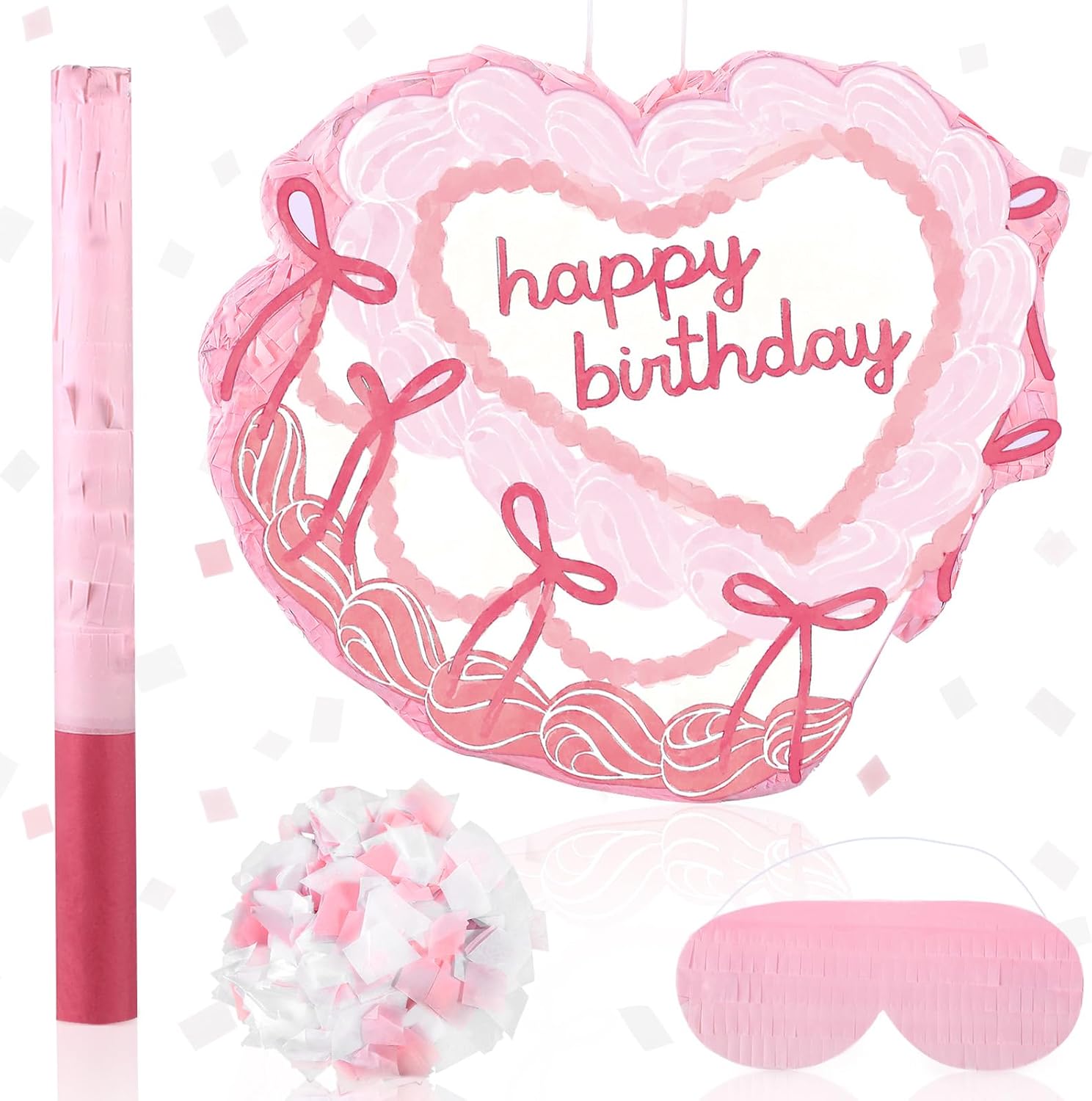 Amazon.com: Feifeiya Coquette Pink Cake Piñata Pink Girls Party Piñata ...