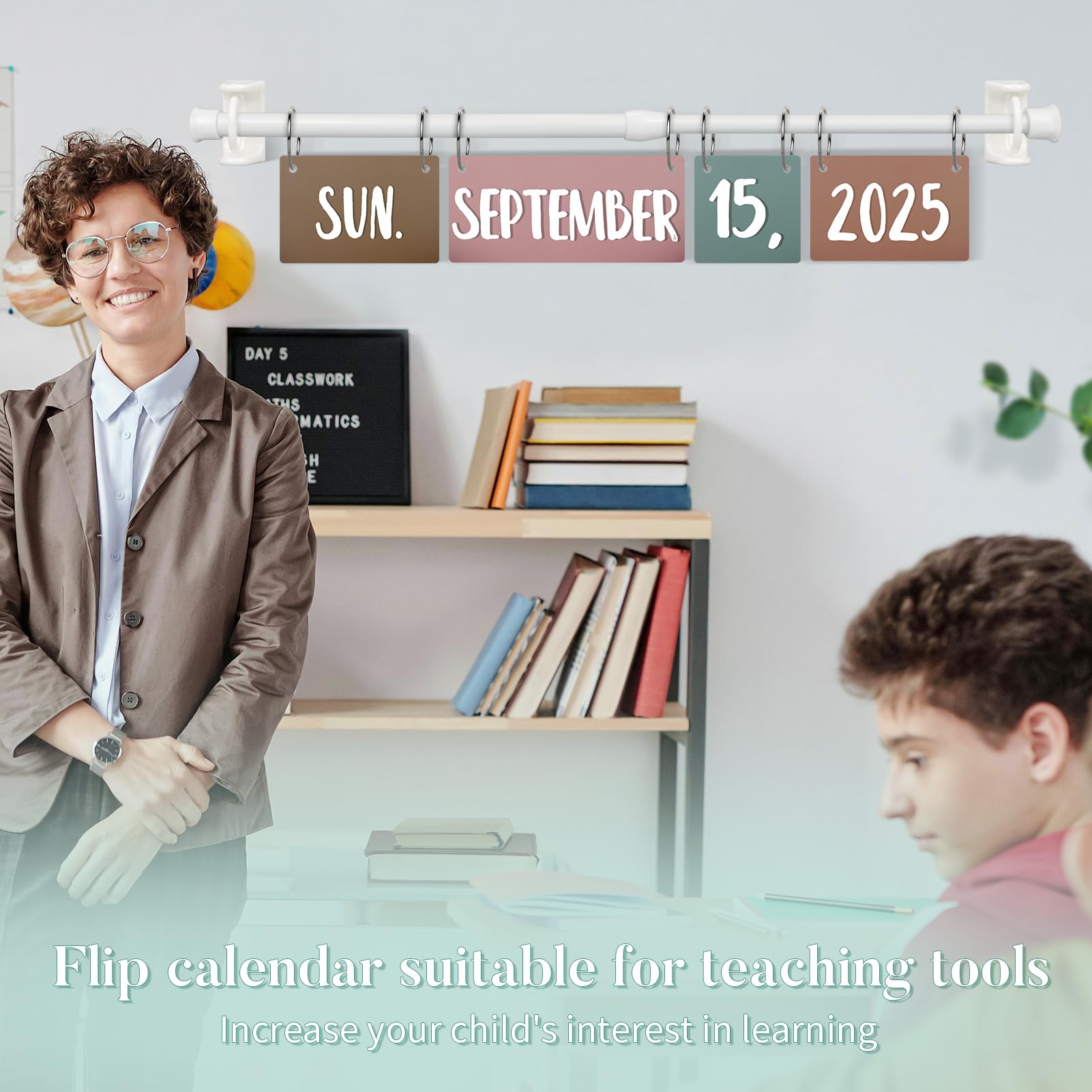 Snapklik.com : Boho Flip Calendar For Classroom, 2024-2027 Calendar ...