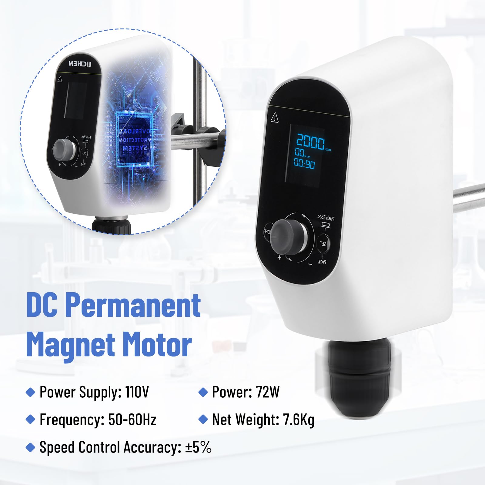 Snapklik.com : Overhead Stirrer 20L, Electric Lab Mixer 100-2000RPM ...